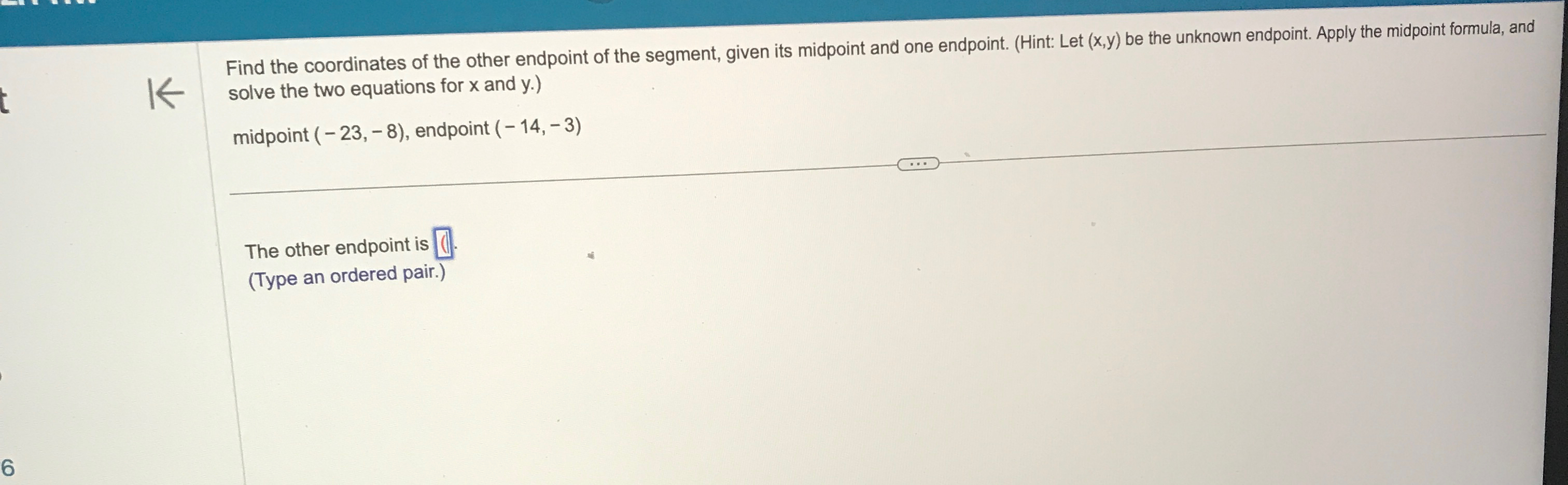 Solved Find the coordinates of the other endpoint of the | Chegg.com