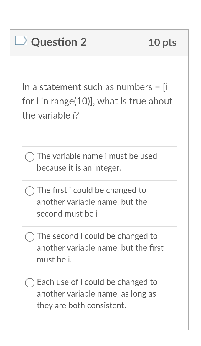 Solved D Question 2 10 Pts In A Statement Such As Numbers