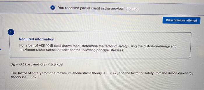 Solved You received partial credit in the previous attempt. | Chegg.com