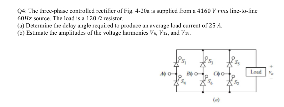 Q4: The three-phase controlled rectifier of Fig. | Chegg.com