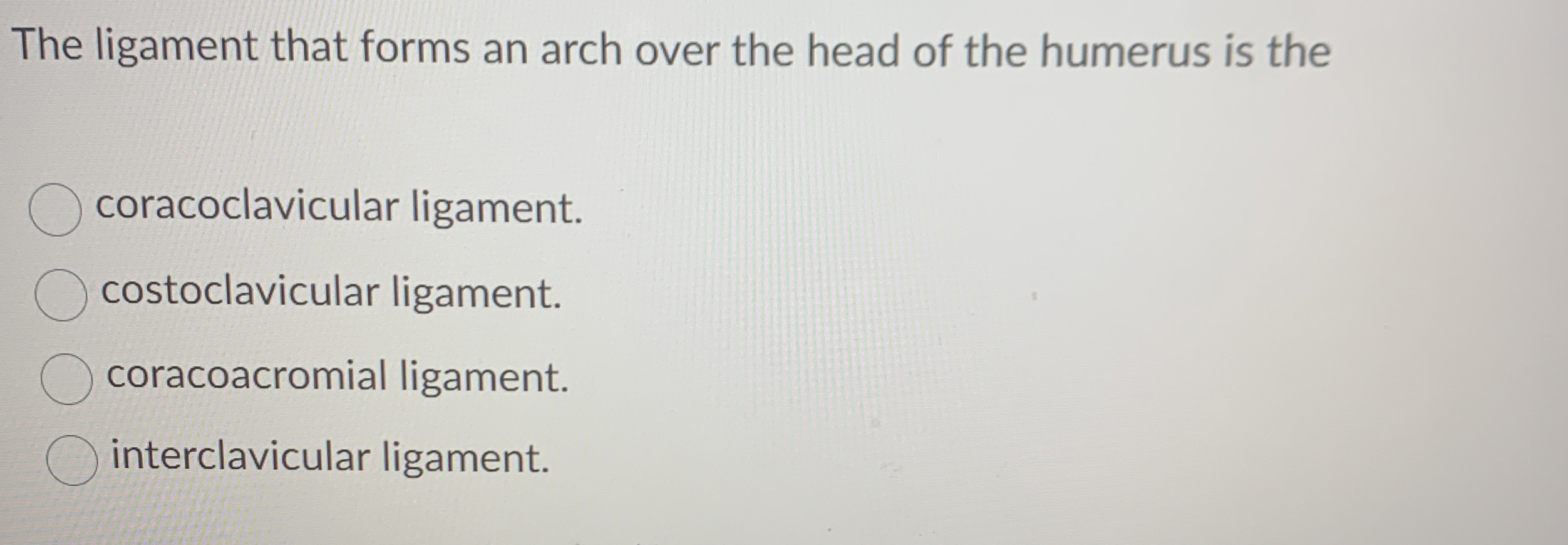 Solved The ligament that forms an arch over the head of the | Chegg.com