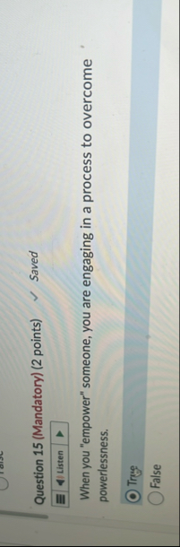 Solved Question 15 (Mandatory) (2 ﻿points) ﻿SavedWhen you | Chegg.com