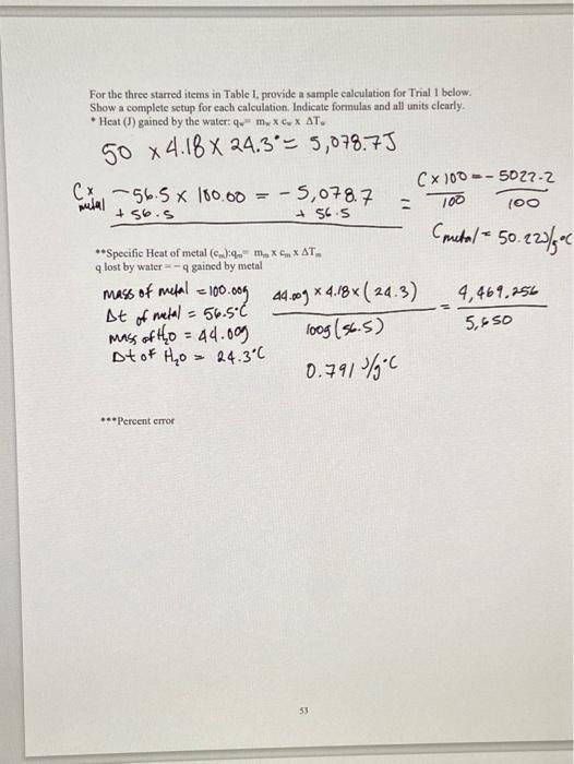 Solved e Victor Gomez Name Experiment 14 Calorimetry Report | Chegg.com