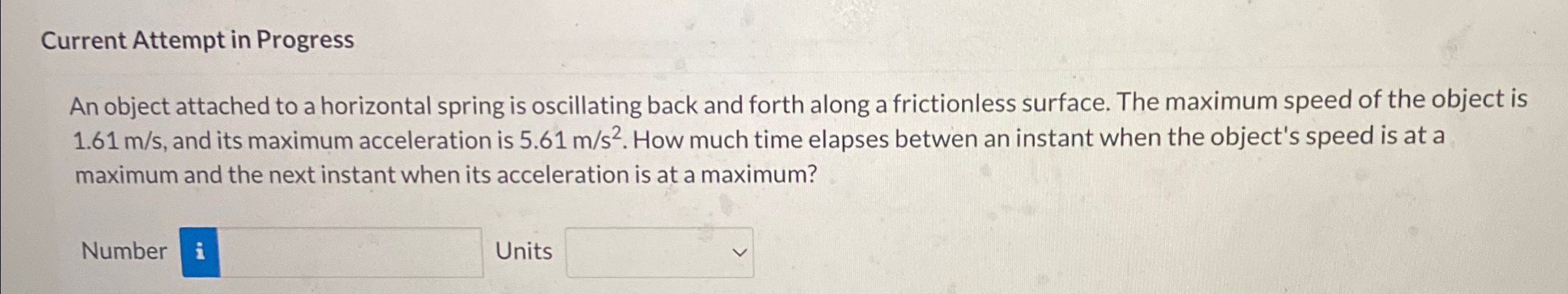 Solved Current Attempt in ProgressAn object attached to a | Chegg.com