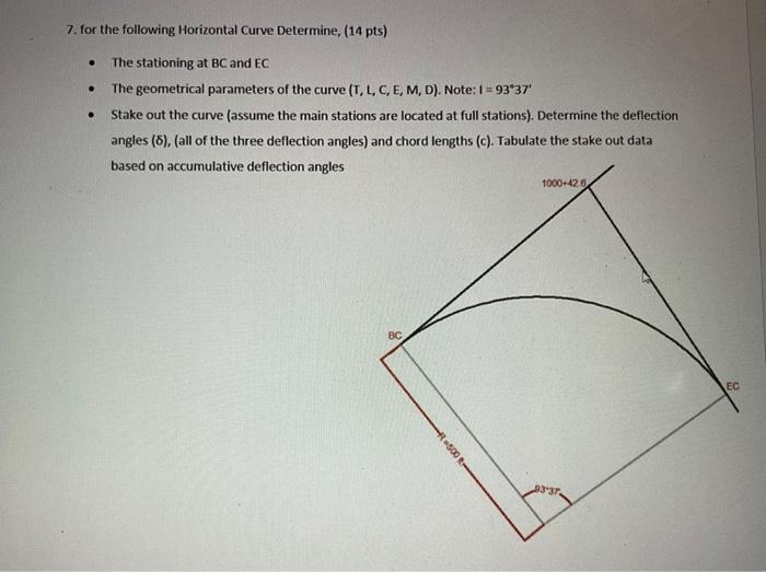 Solved Horizontal Curve. Please write clearly to understand | Chegg.com