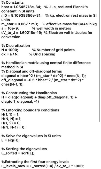 Solved 1. How does the code represent the discretized | Chegg.com