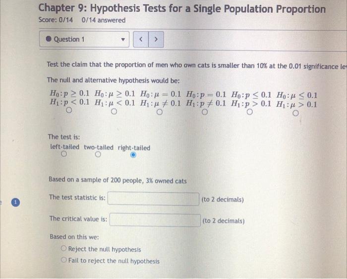 Solved Chapter 9: Hypothesis Tests for a Single Population | Chegg.com