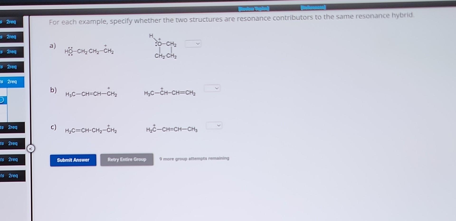 Solved For each example, specify whether the two structures | Chegg.com