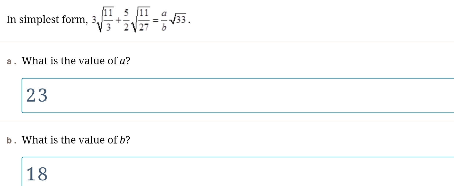 Solved In simplest form, 31132+5211272=ab332.a. ﻿What is the | Chegg.com