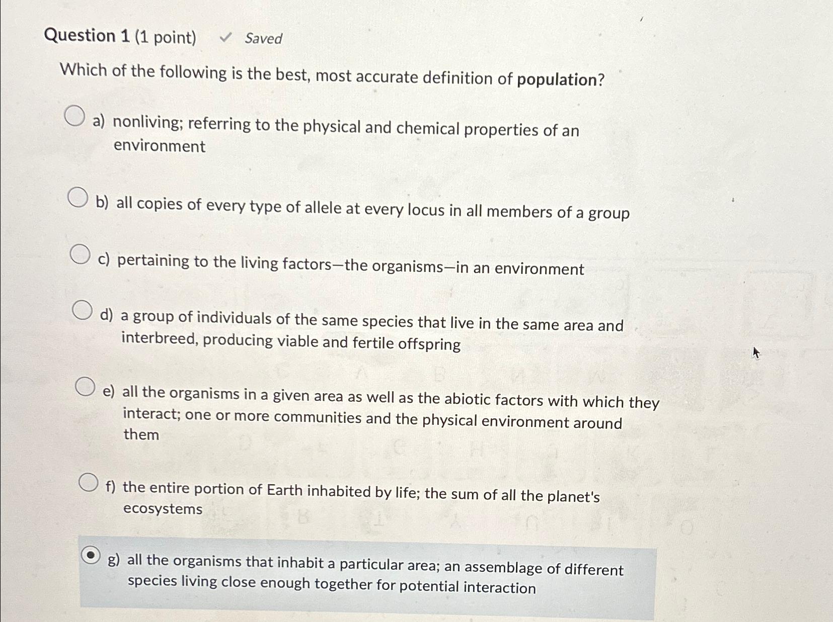 Solved Question 1 (1 ﻿point) ﻿SavedWhich of the following | Chegg.com