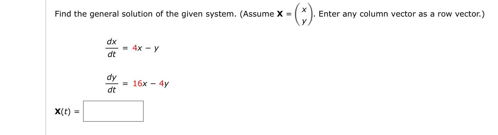 Solved Find the general solution of the given system. | Chegg.com