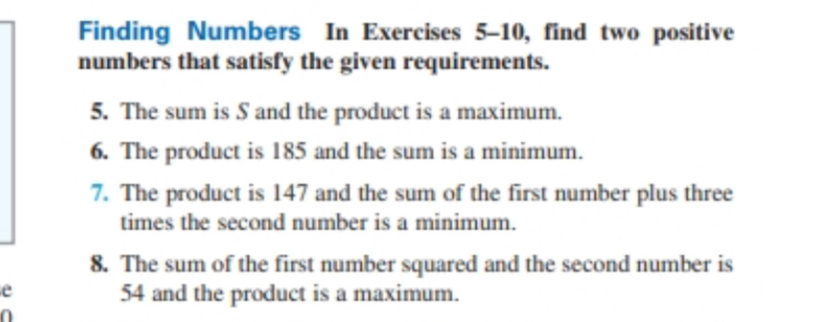 Solved Answer number 8. ﻿Explain. find two positive numbers | Chegg.com