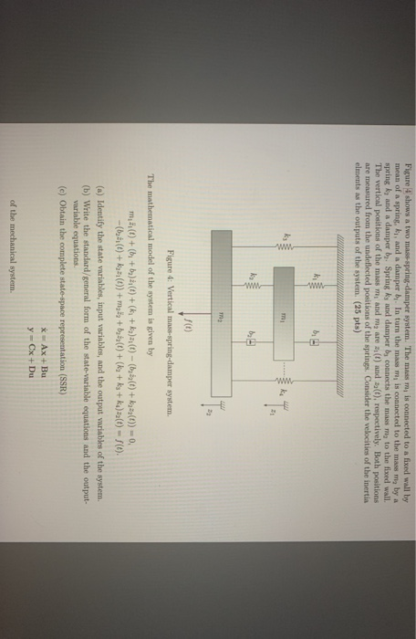Solved Figure 4 shows a two mass-spring-damper system. The | Chegg.com