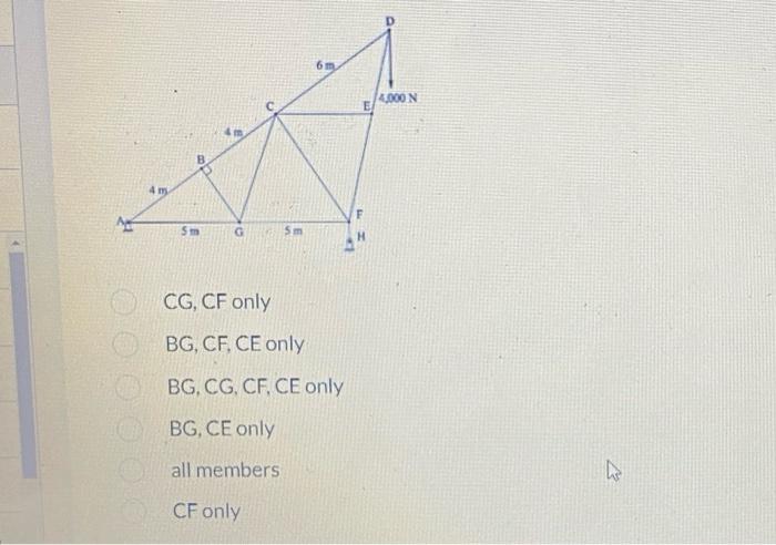 Solved CG, CF only BG, CF, CE only BG, CG, CF, CE only BG, | Chegg.com