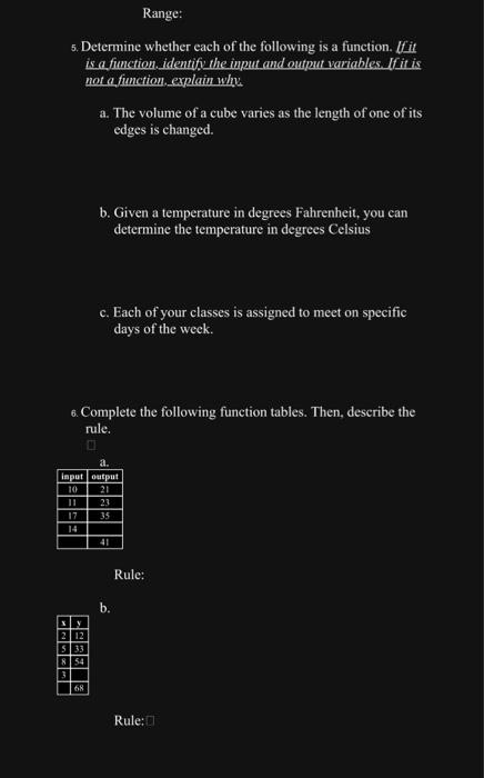 Solved 1. Define function in your own words. 2. Identify a | Chegg.com