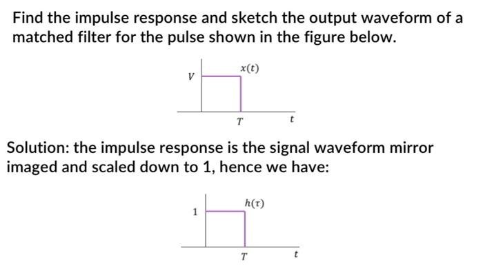 Find the impulse response and sketch the output | Chegg.com