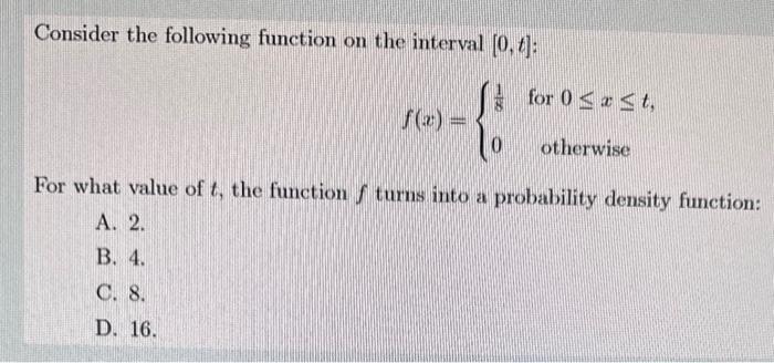 Solved Consider the following function on the interval [0,t] | Chegg.com