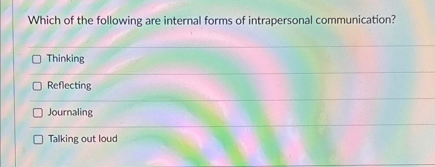 Solved Which of the following are internal forms of | Chegg.com