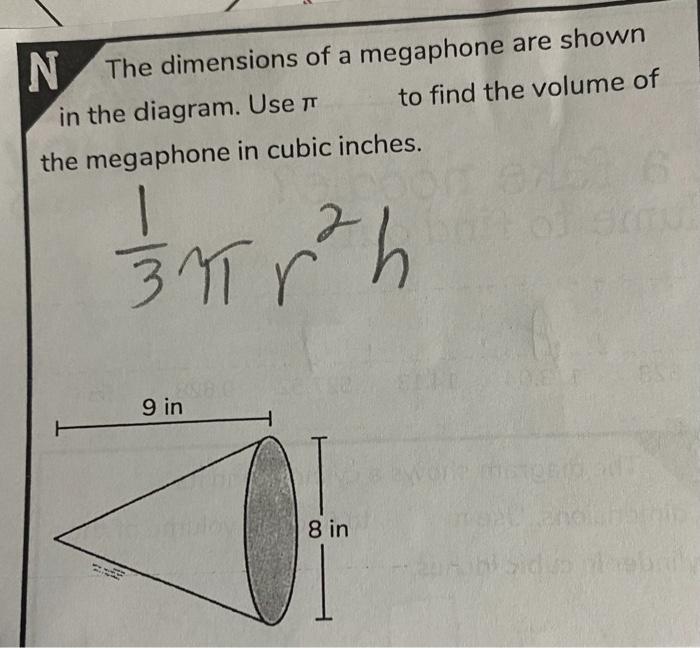 Solved IN The dimensions of a megaphone are shown in the | Chegg.com