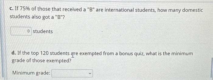 Solved Letter grades on a Statistics 101 test from a class | Chegg.com