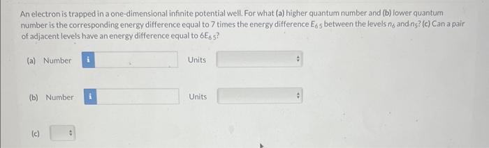 Solved An Electron Is Trapped In A One Dimensional Infinite