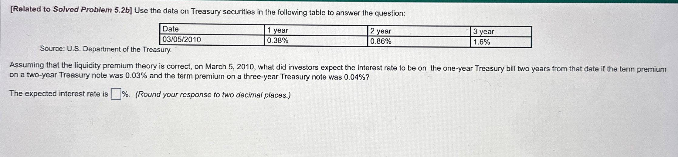 [Related to Solved Problem 5.2b] ﻿Use the data on | Chegg.com