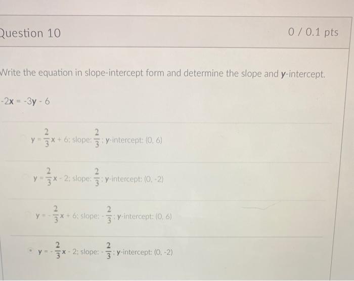 Solved Write the equation in slope-intercept form and | Chegg.com
