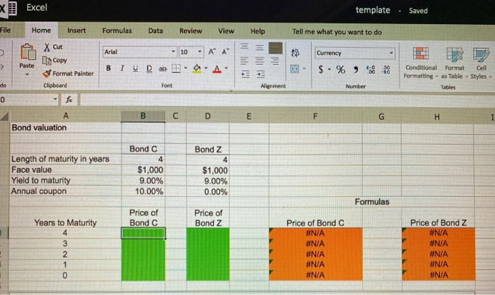 Solved 10 Excel Online Structured Activity: Bond valuation | Chegg.com