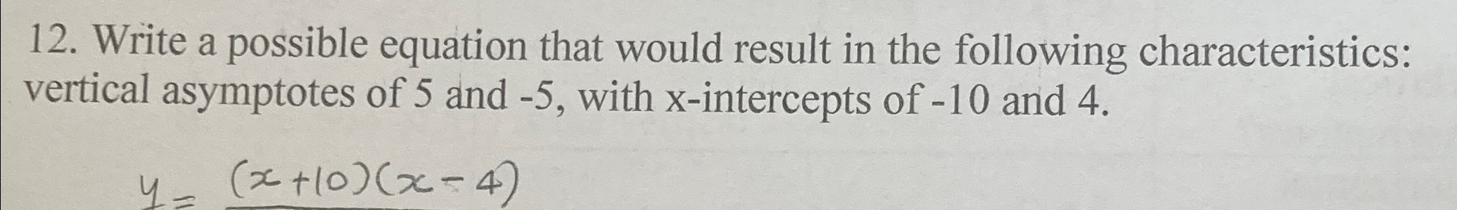 Solved Write a possible equation that would result in the | Chegg.com