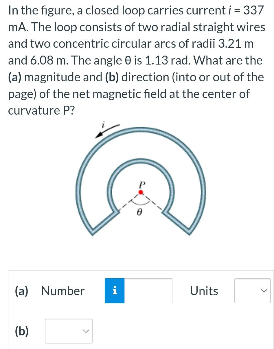 Solved In the figure, a closed loop carries current i = 337 | Chegg.com