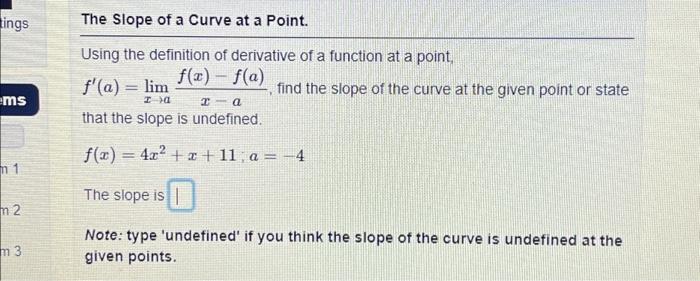 Solved Using the definition of derivative of a function at a | Chegg.com