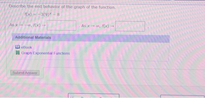 Solved Describe the end behavior of the graph of the | Chegg.com