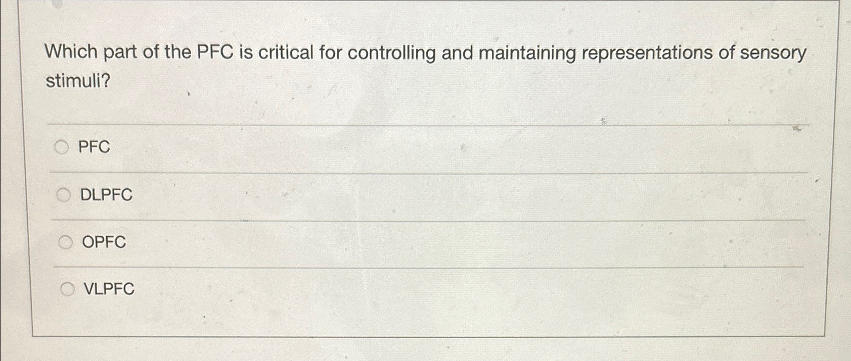 Solved Which part of the PFC is critical for controlling and | Chegg.com