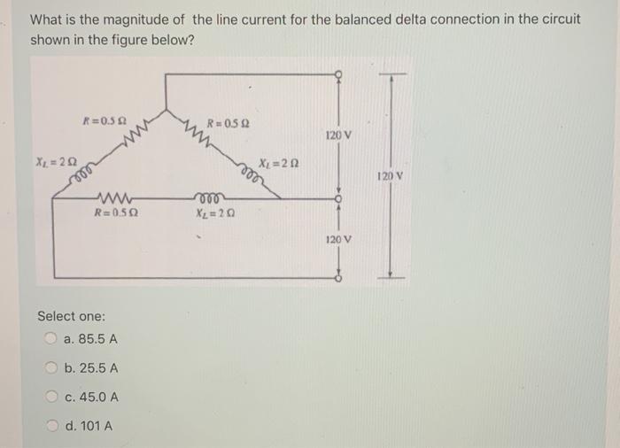 Solved What is the magnitude of the line current for the | Chegg.com