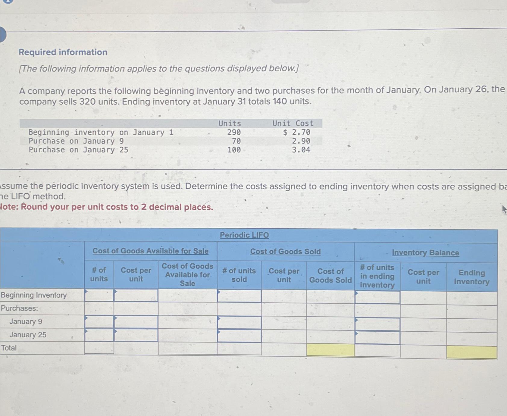 Solved Required information[The following information | Chegg.com