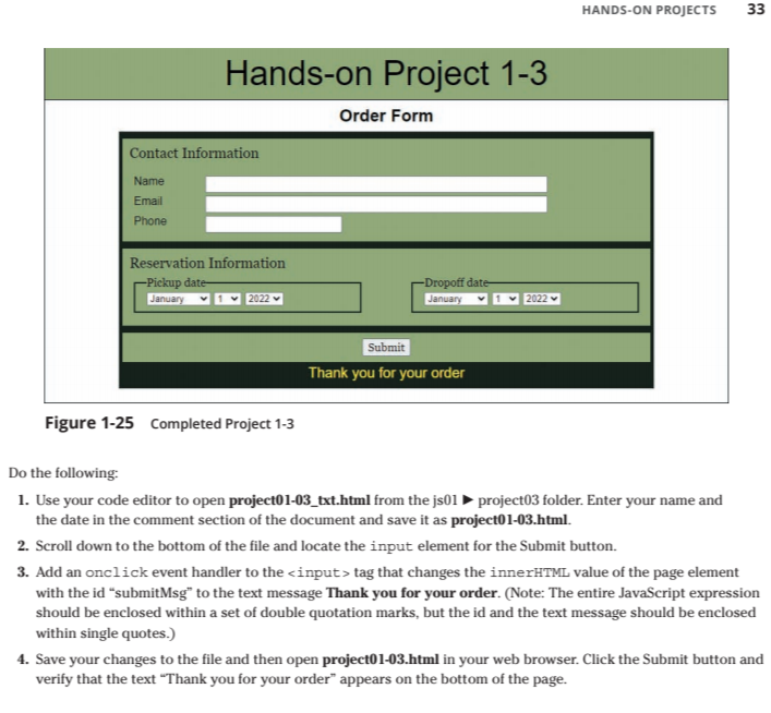 Solved Figure 1-25 Completed Project 1-3 Do the following: | Chegg.com