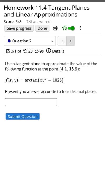 Solved Homework 11.4 Tangent Planes and Linear | Chegg.com