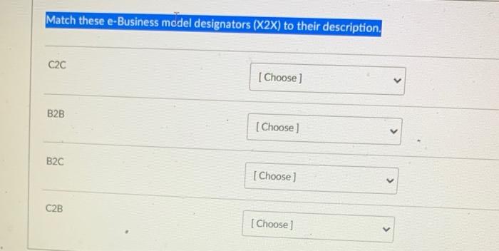 Solved C2C B2B B2C C2B | Chegg.com