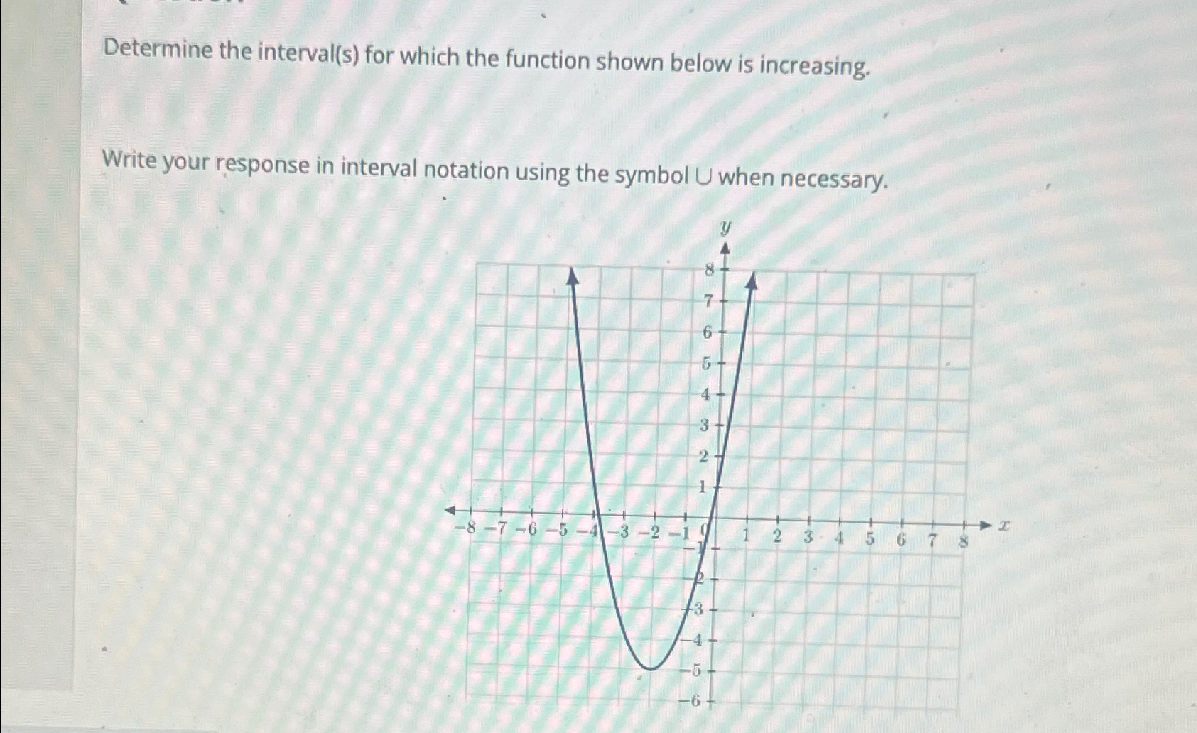Solved Determine the interval(s) ﻿for which the function | Chegg.com
