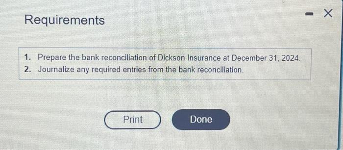Solved The December cash records of Dickson Insurance follow | Chegg.com