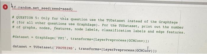 Solved tf.random.set_seed (seed=seed). # QUESTION 5: Only | Chegg.com