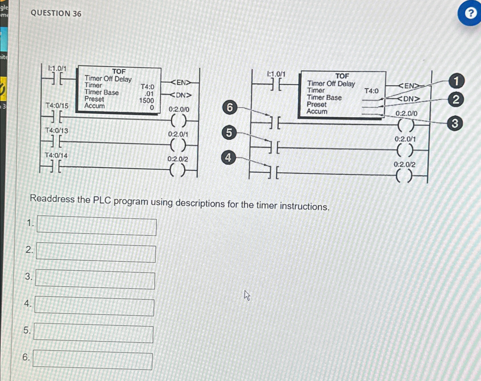 Solved QUESTION 36?Readdress the PLC program using | Chegg.com