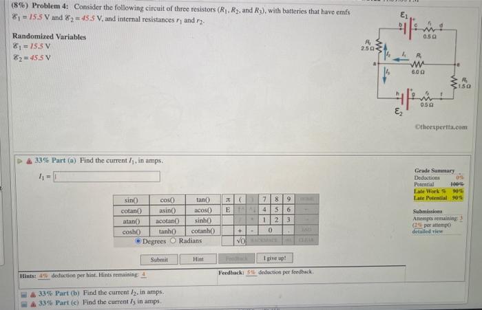Solved (8\%) Problem 4: Consider the following circuit of | Chegg.com