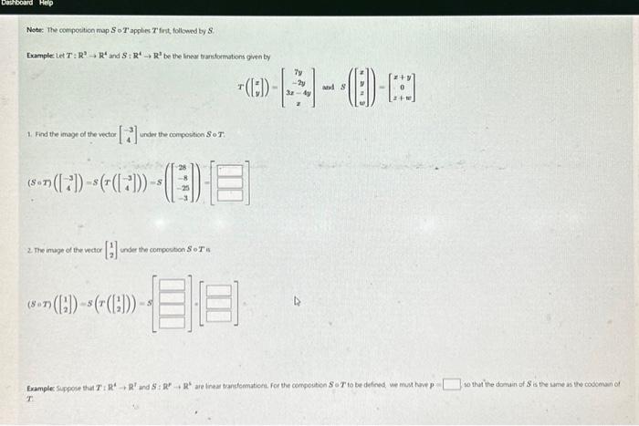 Solved Composition of Lincar Transformations In many | Chegg.com