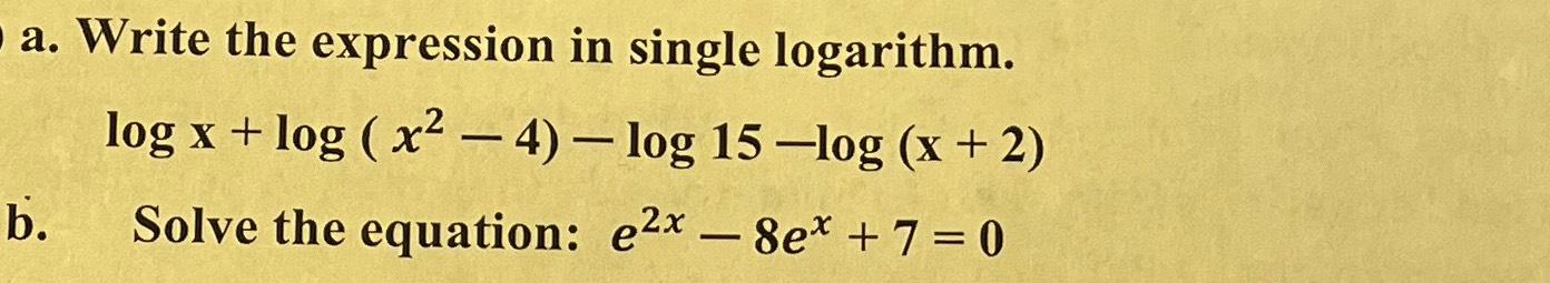 Solved a. ﻿Write the expression in single | Chegg.com