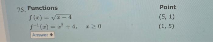 Solved Using Inverse Functions In Exercises 73,74,75, and 76 | Chegg.com