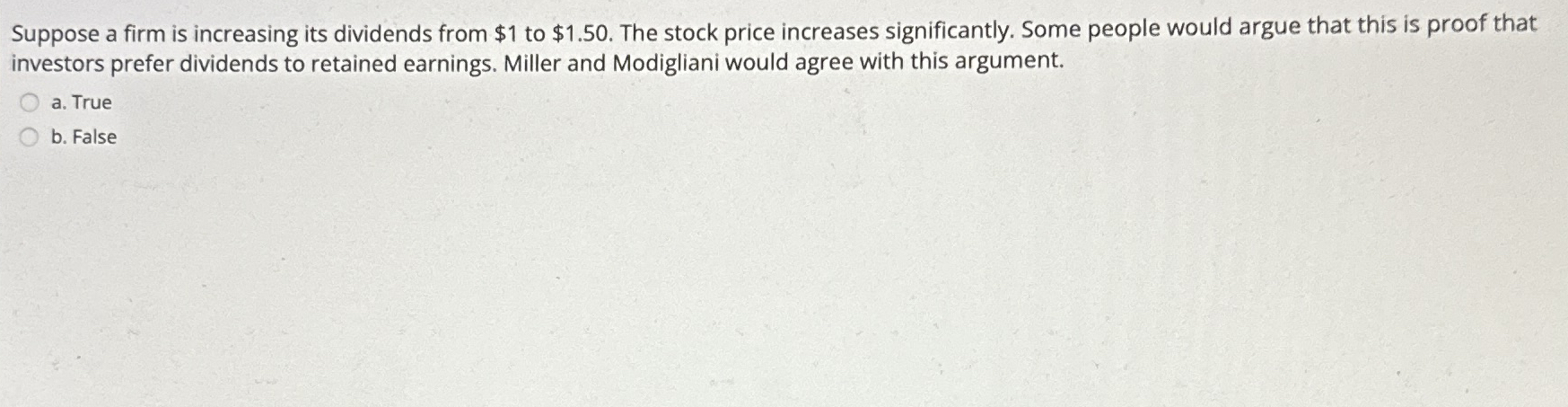 Solved Suppose a firm is increasing its dividends from $1 | Chegg.com