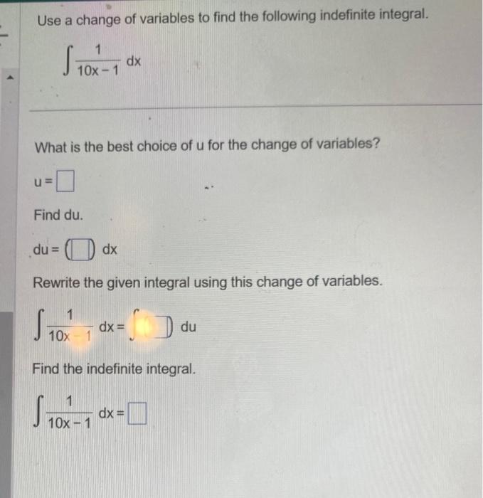 Solved Use a change of variables to find the following | Chegg.com