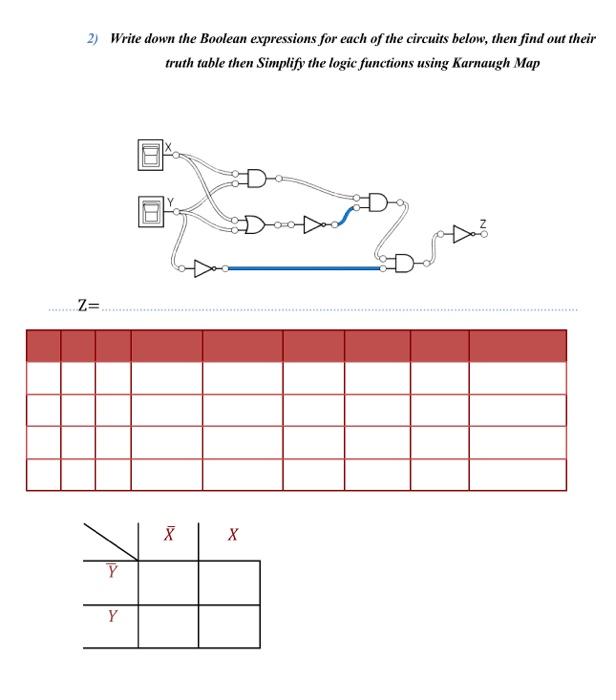 Solved 2) Write down the Boolean expressions for each of the | Chegg.com
