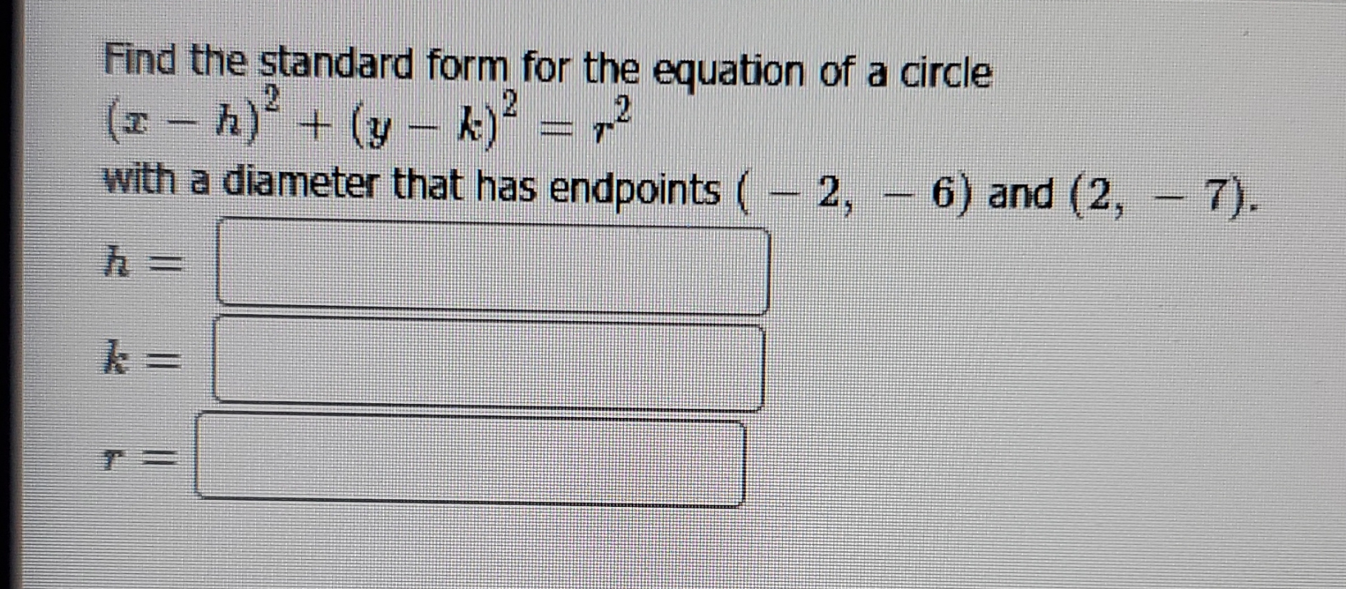 Solved Find the standard form for the equation of a | Chegg.com